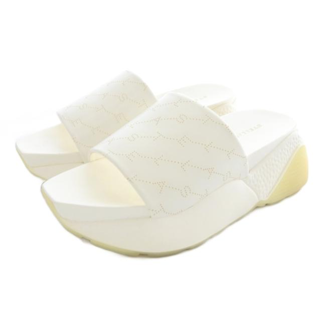 【中古】ステラマッカートニー エクリプス モノグラム フラットサンダル 36 白 ホワイト /SR ■GY57 レディース