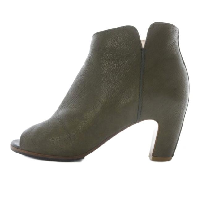 【中古】メゾンマルジェラ 22 Maison Margiela 22 サンダル ヒール オープントゥ サイドジップ レザー 36 カーキ 緑
