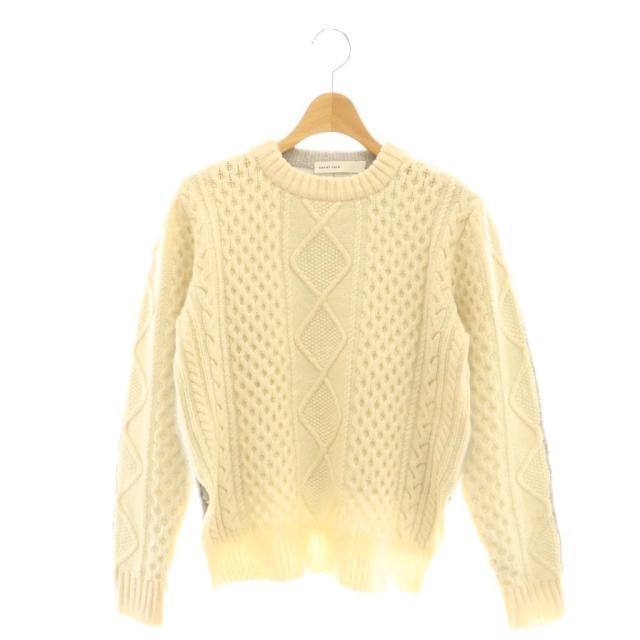 【中古】サカイラック sacai luck ニット セーター プルオーバー ドッキング アンゴラ混 1 アイボリー グレー /CX
