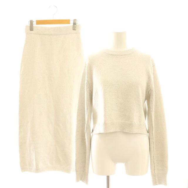 【中古】エミ emmi セットアップ ニット セーター スカート プルオーバー タイト ラメ F ライトグレー /CX ■GY57