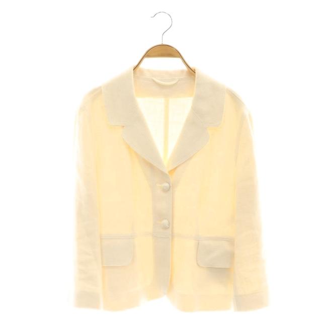 【中古】エルマノシェルビーノ ERMANNO SCERVINO リネン テーラードジャケット シングル 40 オフホワイト