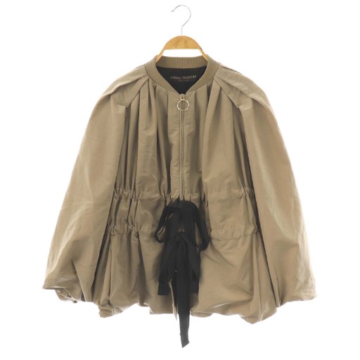 【中古】アルビーノテオドロ ALBINO TEODORO ジャケット ブルゾン ナイロン 42 モカ ブラック /ES ■GY57