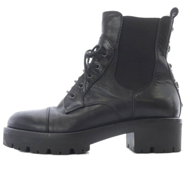 【中古】ブルーノプレミ BRUNO PREMI レースアップブーツ レザー ショート 37 黒 /SR ■GY57 レディース