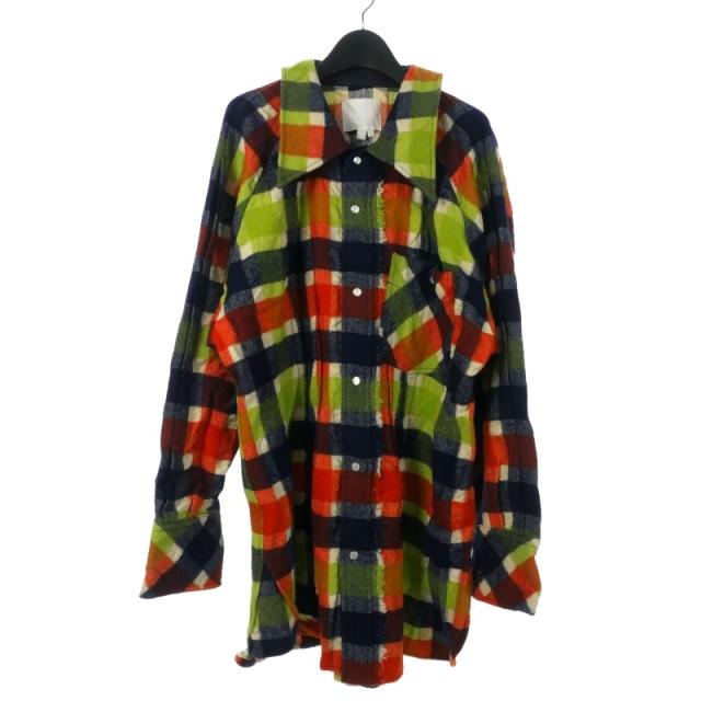 【中古】未使用品 ベースマーク BASE MARK PLAID SHIRT JACKET チェックシャツジャケット M ミックス 22BF34 メンズ