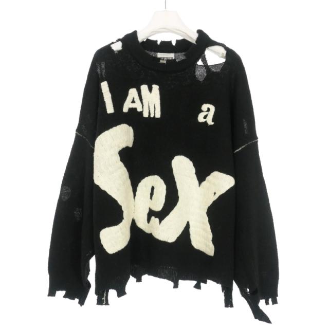 【中古】未使用品 セントマイケル SAINTMICHAEL セックスピストルズ 24AW ダメージ加工ニット セーター XL