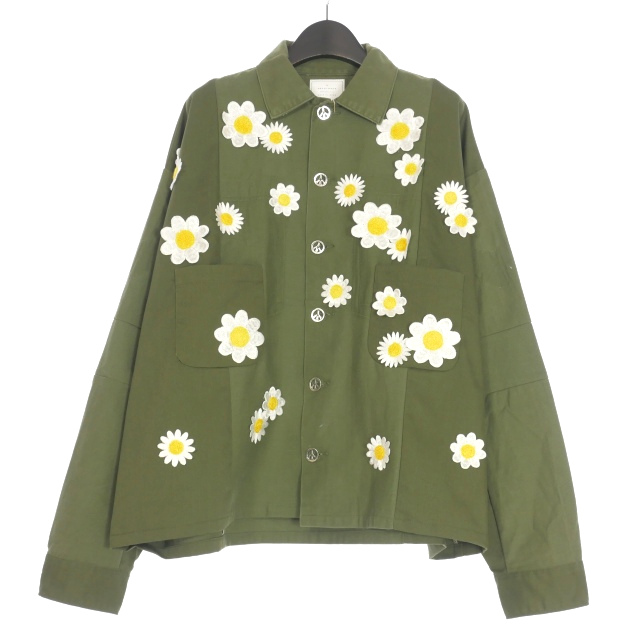 【中古】未使用品 レディメイド　READYMADE 24AW UTILITY SHIRT ワークシャツ 長袖 0 カーキ RE-CO-KH-00-00-257