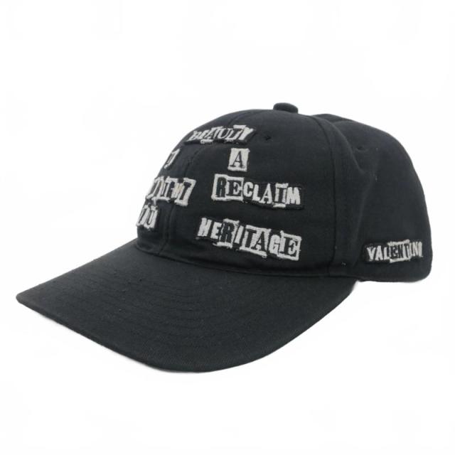 【中古】ヴァレンティノ ヴァレンチノ  VALENTINO MONTAGE 6-PANEL CAP モンテージ 6パネル キャップ 帽子 59 黒