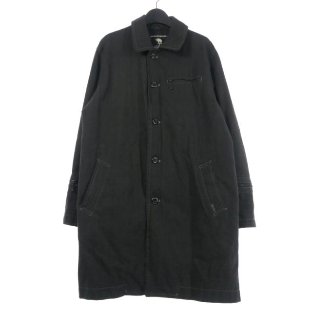 【中古】ネイバーフッド NEIGHBORHOOD 00S ステンカラーコート チェックジャケット M チャコールグレー TSNH-JK08