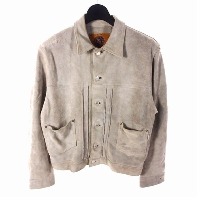 【中古】グッドイナフ GOODENOUGH スエードジャケット ブルゾン 38 ベージュ メンズ