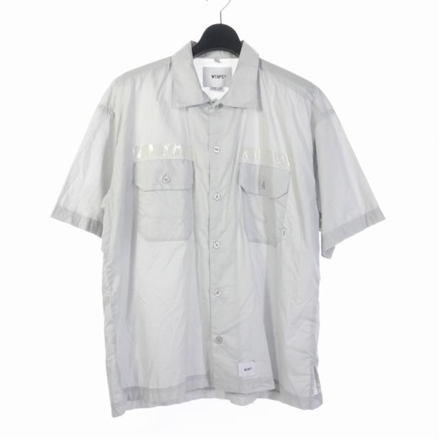 【中古】ダブルタップス WTAPS 23SS ミリタリーシャツ 半袖 M グレー 231BRDT-SHM03 メンズ