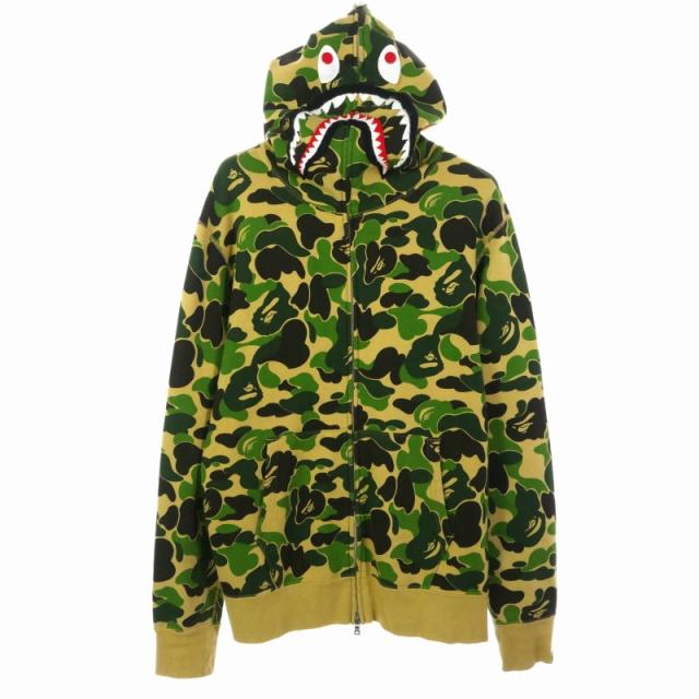 【中古】アベイシングエイプ A BATHING APE シャークパーカー フーディー フルジップ XL