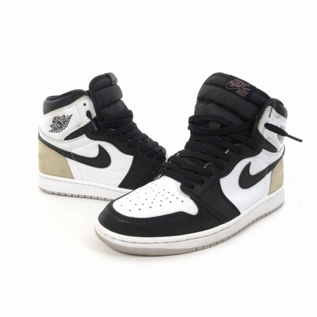 【中古】ナイキ NIKE スニーカー AIR JORDAN 1 RETRO HIGH OG ブリーチドコーラル 28?p ブラック ホワイト 555088 108