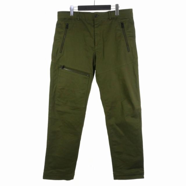 【中古】モンクレール MONCLER パンツ スラックス コットン トラウザーズ 50 M カーキ I20912A00011 メンズ