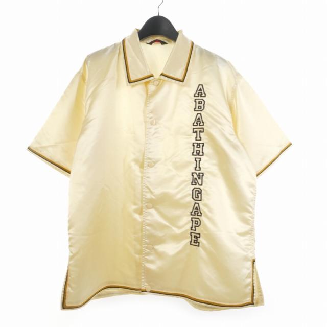 【中古】アベイシングエイプ A BATHING APE 90S 初期タグ ゲームシャツ バスケシャツ 半袖 L シャンパンゴールド