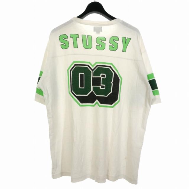 【中古】ステューシー STUSSY オールドステューシー OLD STUSSY 90s 紺タグ アメリカ製 フットボール Tシャツ 半袖 XL