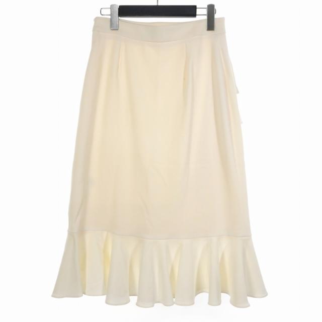 【中古】ジェイダブリューアンダーソン JWアンダーソン J.W.ANDERSON ラッフルスカート ロング 無地 34 白 ホワイト レディース