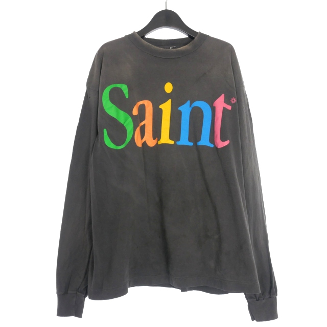 【中古】セントマイケルロングスリーブTシャツ カットソー 長袖 XL ブラック 黒