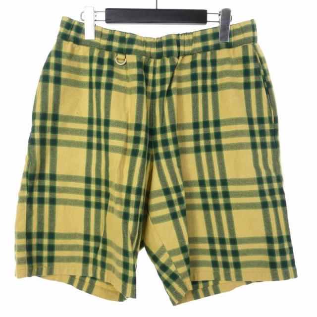 【中古】ソフネット SOPHNET. ハーフパンツ イージーショーツ チェック M イエロー 黄 SOPH-240003 メンズ