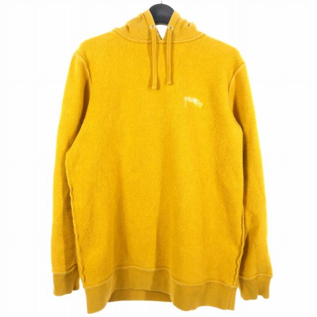 【中古】ステューシー STUSSY インサイドアウト フリース スウェットパーカー フーディ ロゴ刺? M イエロー 黄 メンズ
