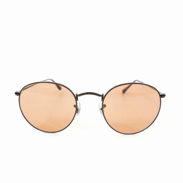 【中古】レイバン RAY BAN ラウンドメタル サングラス メガネ ブラック/ピンク RB3447 メンズ