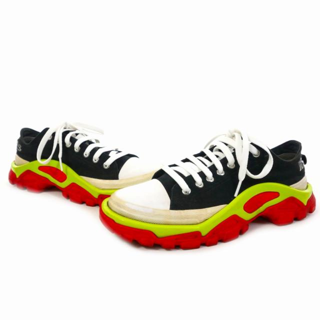 【中古】ラフシモンズ RAF SIMONS × アディダス adidas DETROIT RUNNER US8 26.0?p ブラック系 メンズ