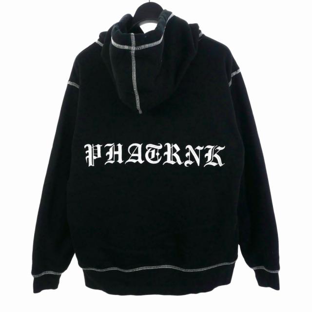 【中古】ファットランク PHATRNK 刺繍ロゴ パーカー フーディ L ブラック 黒 メンズ