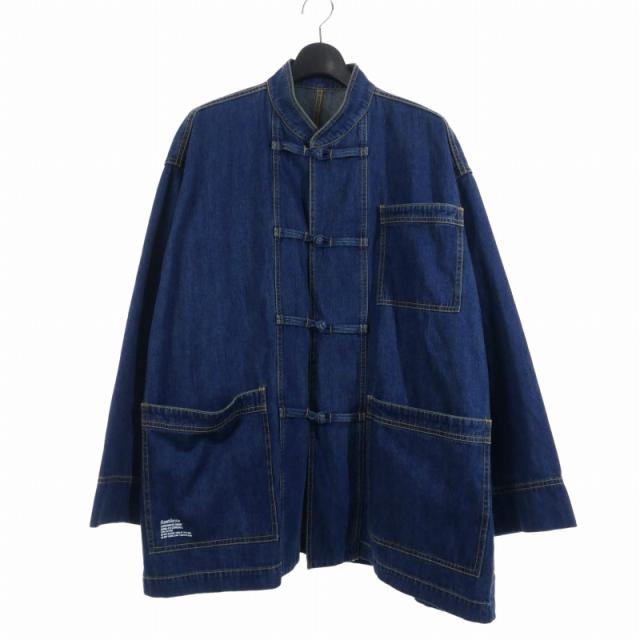 【中古】フレッシュサービス　 チャイナブルゾン デニム カバーオール M インディゴブルー