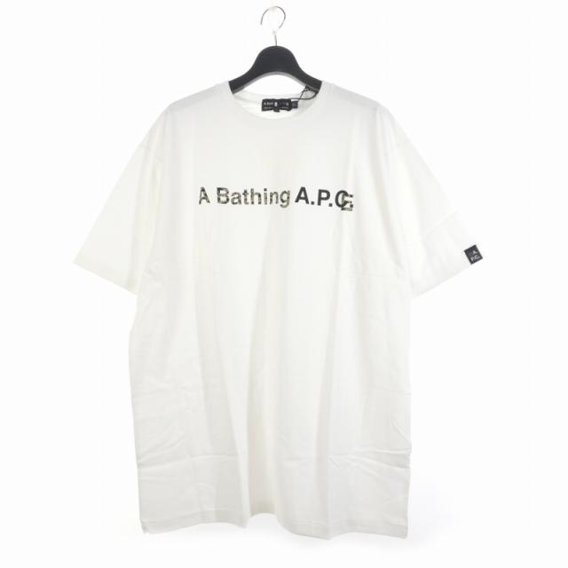 【中古】未使用品 アベイシングエイプ. APC  ロゴ  Tシャツ ホワイト 白 2XL