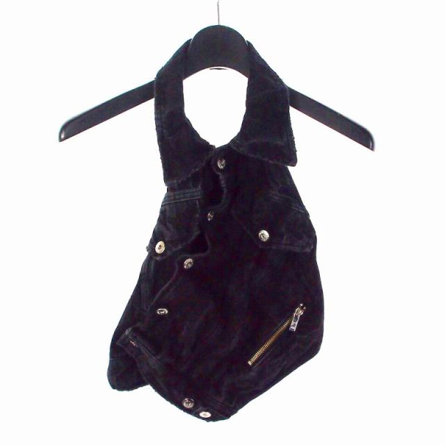 【中古】プランクプロジェクト PRANK PROJECT Asymmetric Wrap Denim Vest アシメラップデニムベスト FREE ブラック