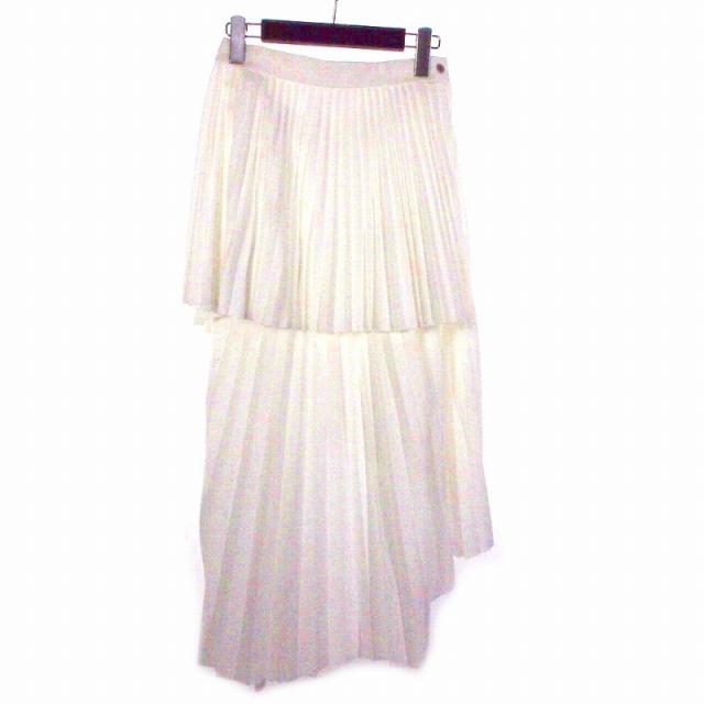 【中古】ジョンローレンスサリバン JOHN LAWRENCE SULLIVAN TWILL JERSEY WRAP SKIRT プリーツスカート XS ホワイト 白