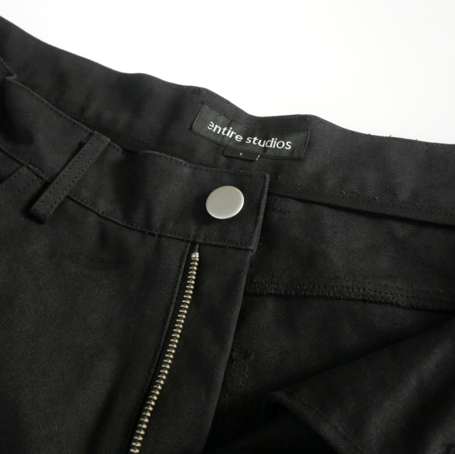 【中古】エンタイアスタジオ entire studio TASK TROUSERS 16.0oz COTTON CANVAS 5ポケット ワークパンツ L ブラック 黒 ES2378 メンズ