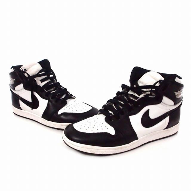 【中古】ナイキ NIKE Air Jordan 1 High '85 スニーカー シューズ US8.5 26.5?p ブラック/ホワイト bq4422-001 メンズ