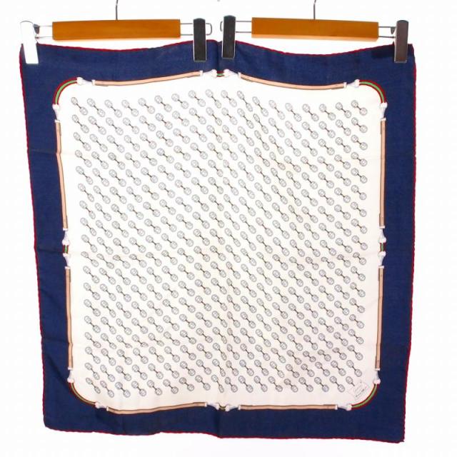 【中古】グッチ GUCCI オールドグッチ GG柄 シルクスカーフ マルチカラー レディース