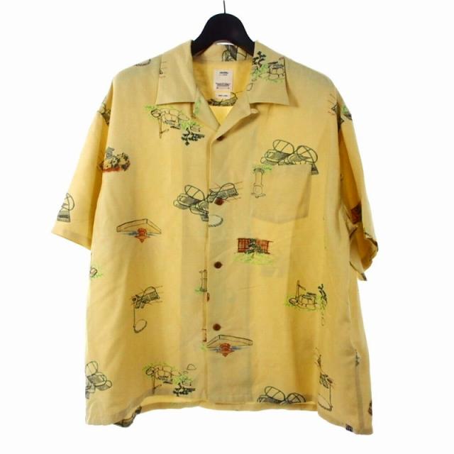 【中古】ビズビム VISVIM WALLIS SHIRT S/S GARDEN シャツ 半袖 3 イエロー 黄 0121105011012 メンズ