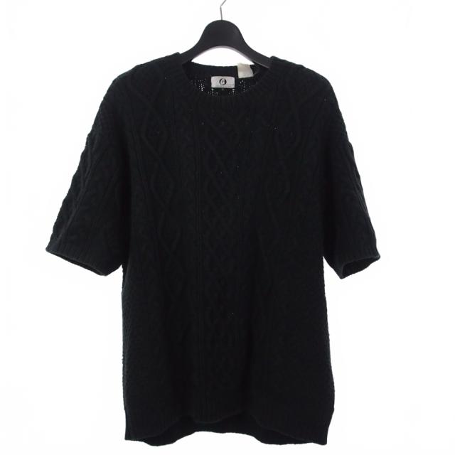 【中古】グッドイナフ GOODENOUGH 90s フィッシャーマンニット セーター 半袖 黒 ブラック メンズ