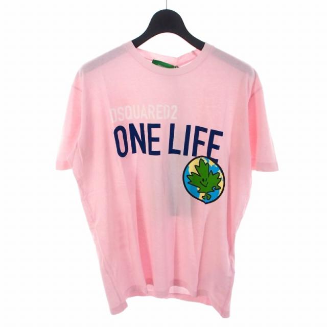 【中古】未使用品 ディースクエアード DSQUARED2 22SS ONE LIFE ONE PLANET クルーネック Tシャツ カットソー 半袖 L