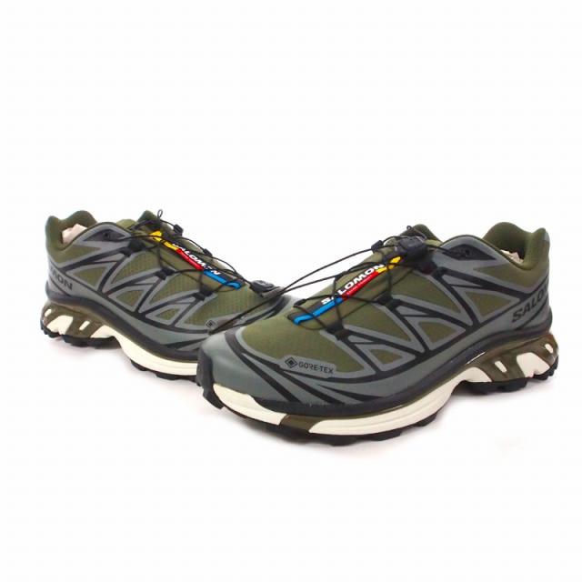 【中古】未使用品 サロモン Salomon XT-6 GTX スニーカーシューズ US8 26?p カーキ/グレー 477327 メンズ