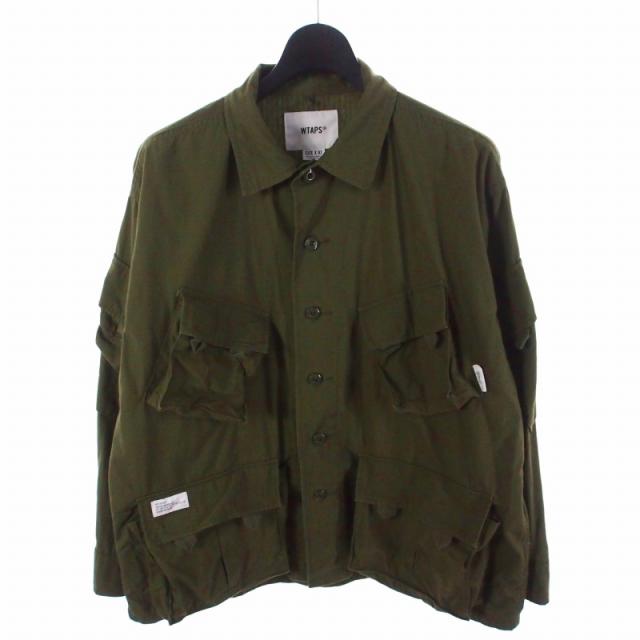 【中古】ダブルタップス WTAPS 21AW MODULAR LS COTTON RIPSTOP ジャケット ブルゾン 2 カーキ 212BRDT-SHM03 メンズ