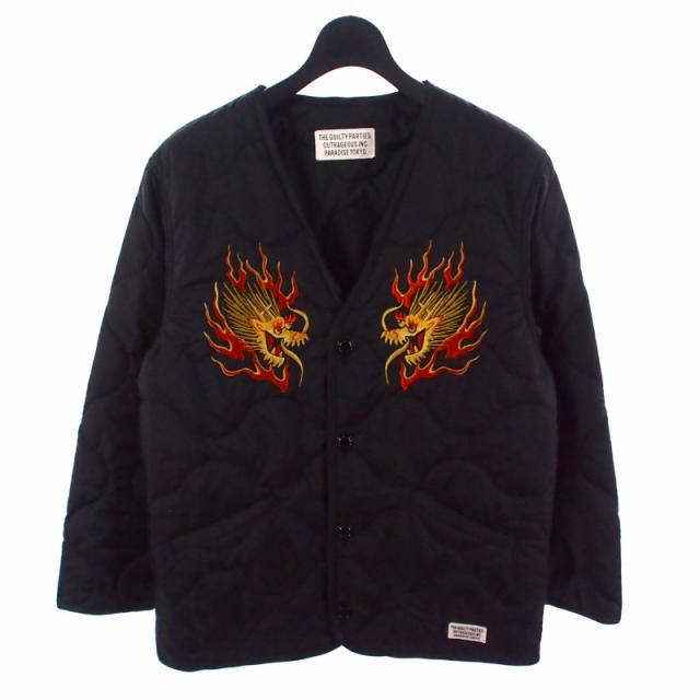 【中古】ワコマリア WACKO MARIA キルティングジャケット ブルゾン M ブラック 黒 メンズ