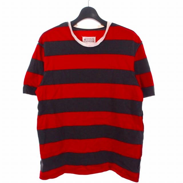 【中古】マルタンマルジェラ Martin Margiela ボーダー Tシャツ カットソー 半袖 44 レッド/グレー s50gc0498 メンズ