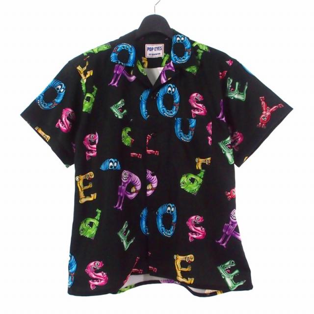 【中古】ポップアイズ POP EYES 24SS ALPHABET MONSTER SHIRTS S/S シャツ 半袖 M ブラック 黒 24SS-PPE-012BK メンズ
