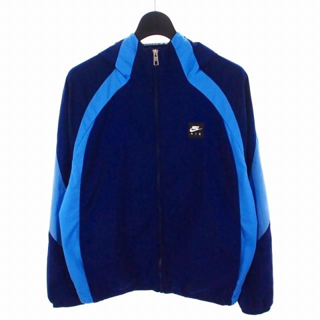 【中古】ナイキ NIKE エア ウーブンジャケット ナイロンジャケット ブルゾン M ブルー 青 メンズ