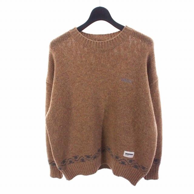 【中古】ネイバーフッド NEIGHBORHOOD 23AW ローゲージニット セーター M ベージュ 232FUNH-KNM05 メンズ