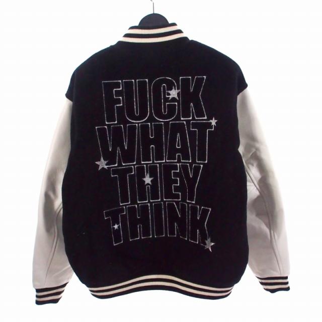 【中古】未使用品 ウォークエッジ WORKEDGE Varsity Jacket ジャケット アウター 上着 L ブラック/ホワイト 黒 白 メンズ
