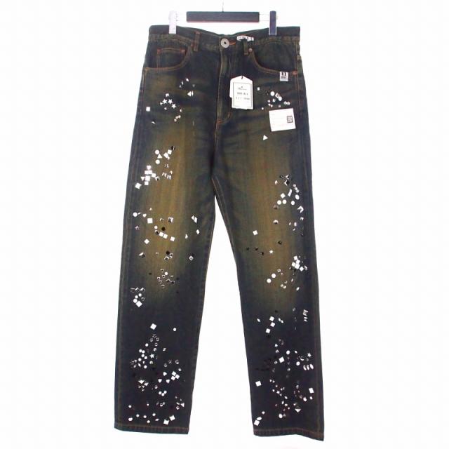 【中古】ミハラヤスヒロ MIHARA YASUHIRO 25AW EMBELLISHED JEANS ラインストーン デニムパンツ ジーンズ 48