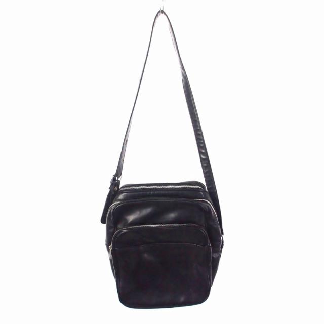 【中古】コムデギャルソン COMME des GARCONS フェイクレザー ショルダーバッグ ブラック 黒 OL-K 202 メンズ