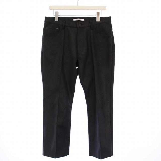 【中古】プロダクトトゥエルブ Product Twelve フェイクレザー ピンタック 5ポケット パンツ 2 ブラック 21AW-PPT05