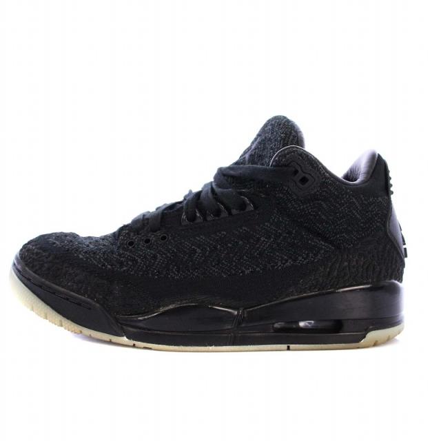【中古】NIKE Air Jordan 3 Retro Flyknit Black スニーカー US7.5 25.5cm AQ1005-001