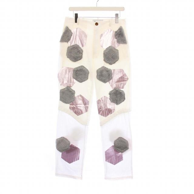 【中古】キココスタディノフ Kiko Kostadinov 23SS ZLATYU スナップボタンオリジナルトラウザー パンツ 44 ホワイト