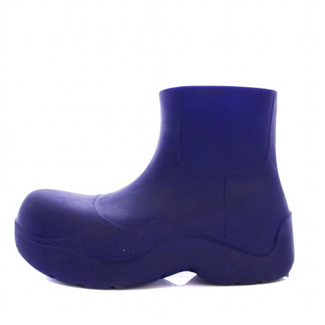 【中古】ボッテガヴェネタ BOTTEGA VENETA パドルアンクル レインブーツ ショート 40 パープル /KH ☆AA★ メンズ